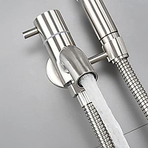 MINJING Bidet Sprayer Brushed, High Pressure Bathroom Hand Sprayer Kit, 2 Modes Sprayer, Stainless Steel Bidet Sprayer for Toilet, Cold Water Bidet Faucet