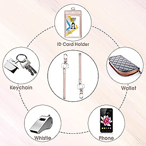 Arae PU Leather Wrsitlet Keychain Bracelet with 2 Key Rings and 1 Metal Clasp for Keys Card Holder women girls - Rose Gold