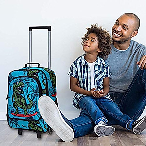 gxtvo Kids Luggage with Wheels for Boys, Dinosaur Rolling carry on Suitcase for Toddler Children