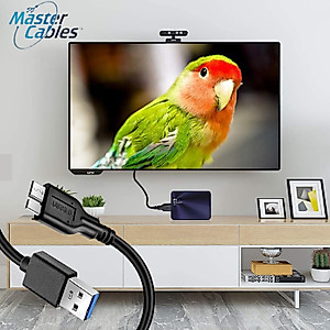 Master Cables USB Cable Compatible with Lacie Hard Drive Replacement USB 3.0 Type A to Micro USB B Cable