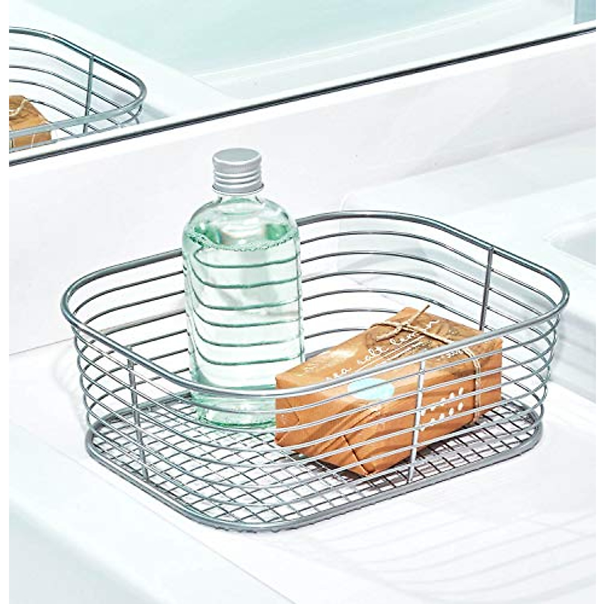 iDesign Vienna Vanity Cosmetics and Makeup Storage, Bathroom, Countertop, and Desk, Set of 1, Basket-Small