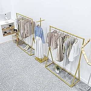 NEOCHY Clothing Display Racks, Iron Heavy-Duty Hangers, Open Child Clothing Store Display Racks/Golden/100X40X150Cm