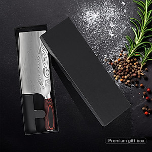 House Meat Cleaver 8 Inch, Chef Knife for Meat Cutting, High Carbon German Stainless Steel with Ergonomic Handle for Home, Kitchen & Restaurant