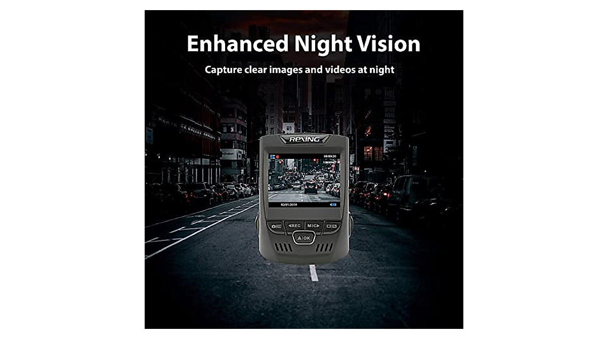 Rexing V1 Basic Dash Cam 1080P Full HD, Wide Angle, Night Vision