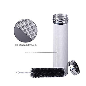 Beer Brewing Dry Hopper Filter, Supkiir Stainless Steel Hop Strainer 300 Micron mesh with Nylon Bristles for Home Beer Brewing, Homemade Brew, Home Coffee
