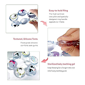 Kidsme Cooling Baby Teething Rings -Freezable Infant Teethers Baby Teething Toy for Teething Relief. Easy to Hold, Gentle on The Gums, Cute Design
