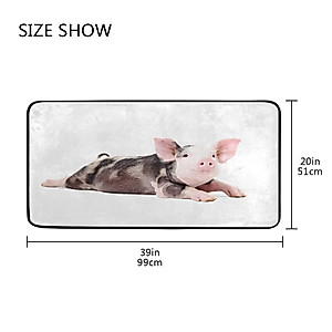 Cute Animal Pig Piggy Kitchen Floor Mat Non-Slip Soft Kitchen Area Rugs Runner Bath Rug Doormats Washable Carpet for Dinning Room Home Decorative 39" X 20"