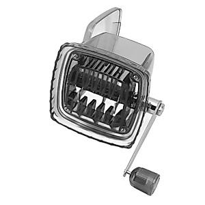 Tuzoo Hand Crank Operated Ice Crusher, Ice Shaver with Stainless Steel Blades, Manual Hand Crank Operated Ice Breaker for Fast Coarse, Shaved or Fine Chips Snow Cones or Slushies(Gray)