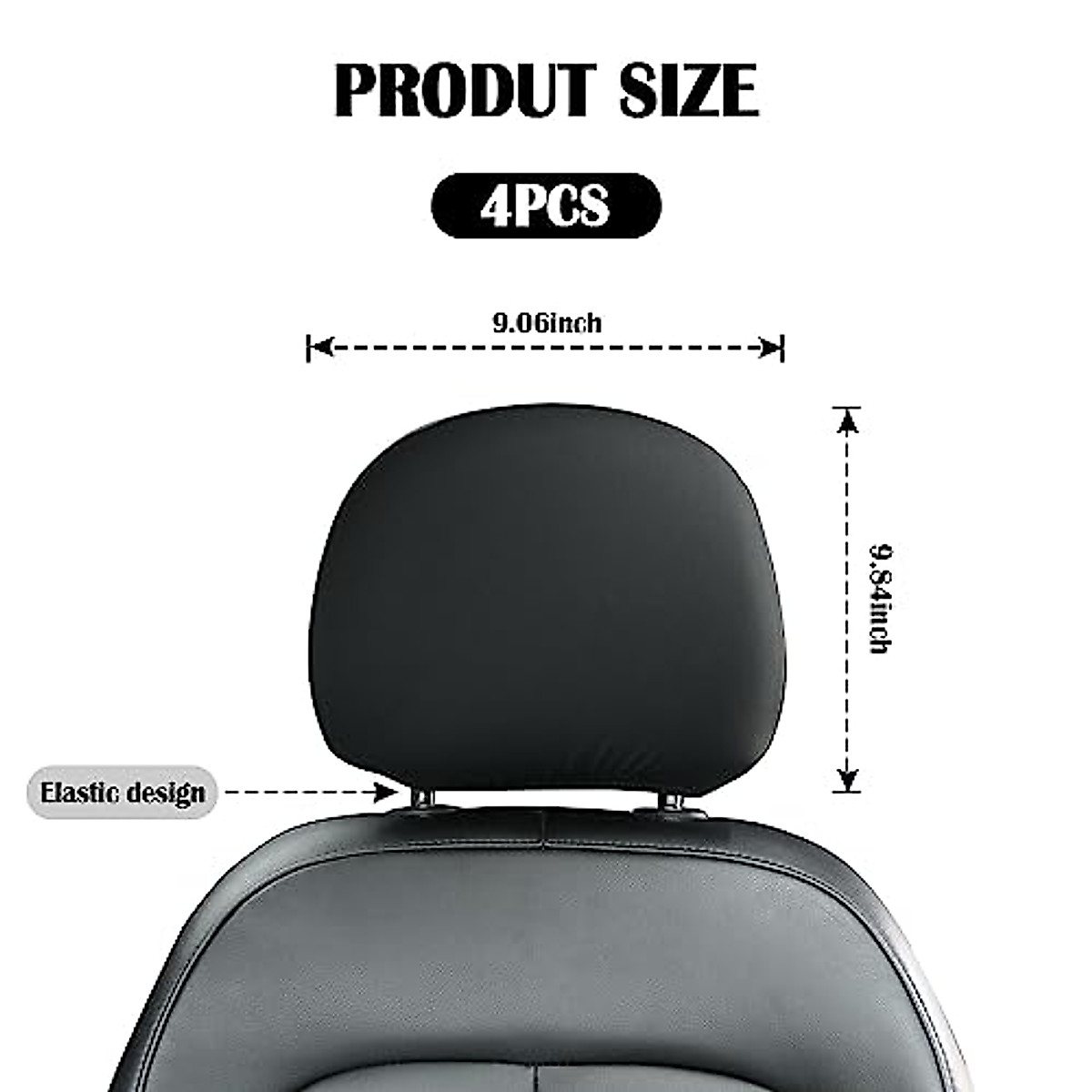 4PCS Headrest Covers for Cars,Breathable Fibre Car Headrest Covers for Car Decorations & Protections,All-Season Universal Car Interior Accessories Fits Truck SUV Car Seat Headrest Pillow