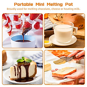 Mini Chocolate Melting Pot, Chocolate Fondue Fountain, 8.79OZ Warmer Machine for Milk Chocolate, Cheese, Butter, Candy (White)