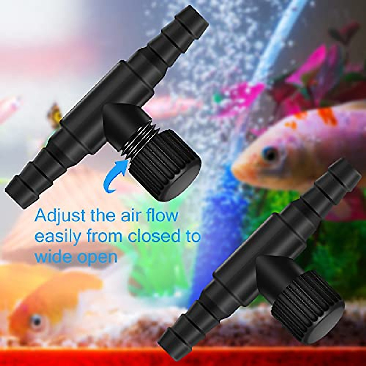 30 Pieces Aquarium Air Valve, Air Pump Control Valves Air Pump Single Way Plastic Air Flow Control Regulator for 4 mm Hose Air Line Tubing Connector