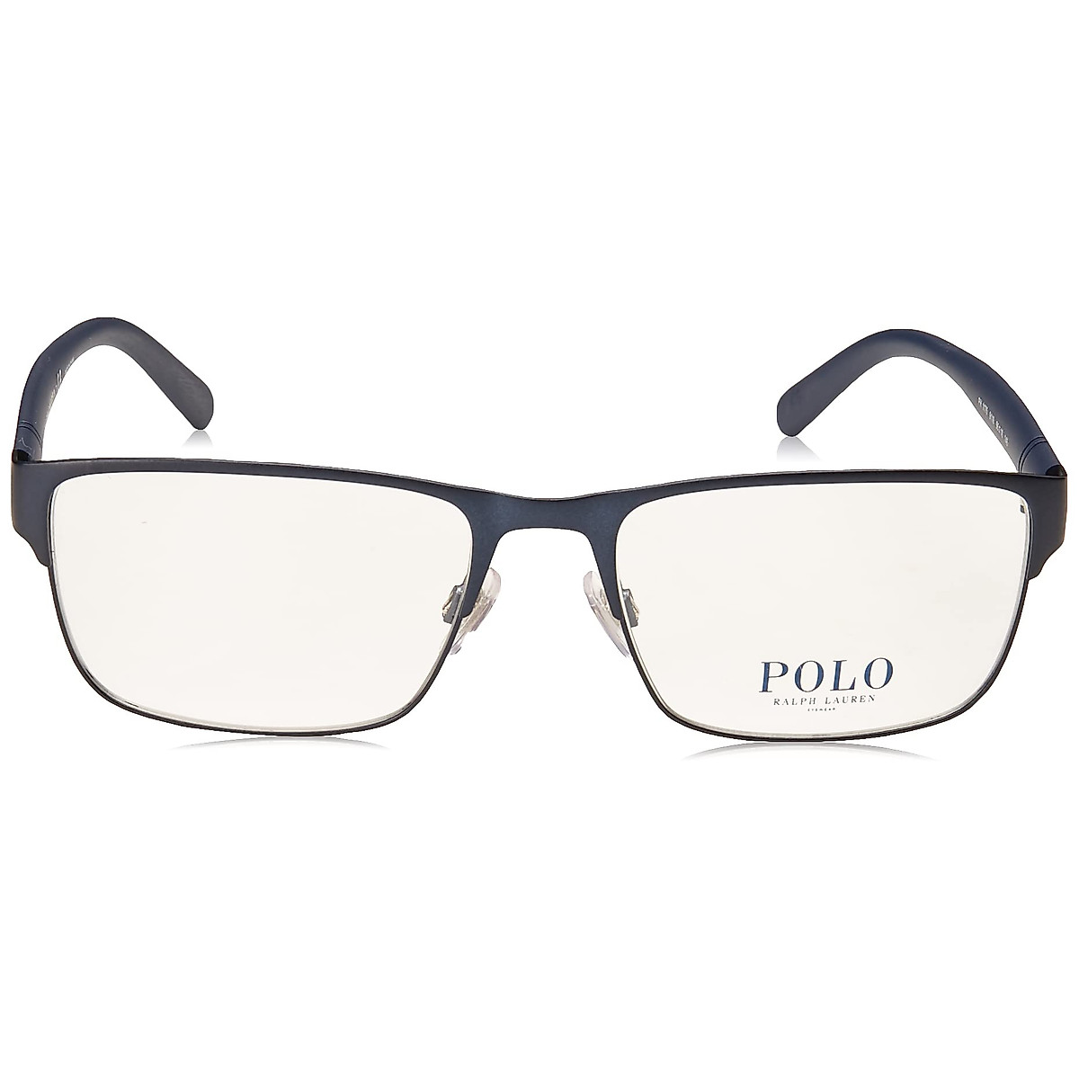 Polo Ralph Lauren Men's PH1175 Rectangular Prescription Eyewear Frames, Matte Navy Blue/Demo Lens, 56 mm