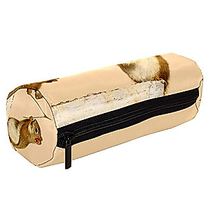 Squirrles and Wishbone Pencil Bag Pen Case Stationary Case Pencil Pouch Desk Organizer Makeup Cosmetic Bag for School Office