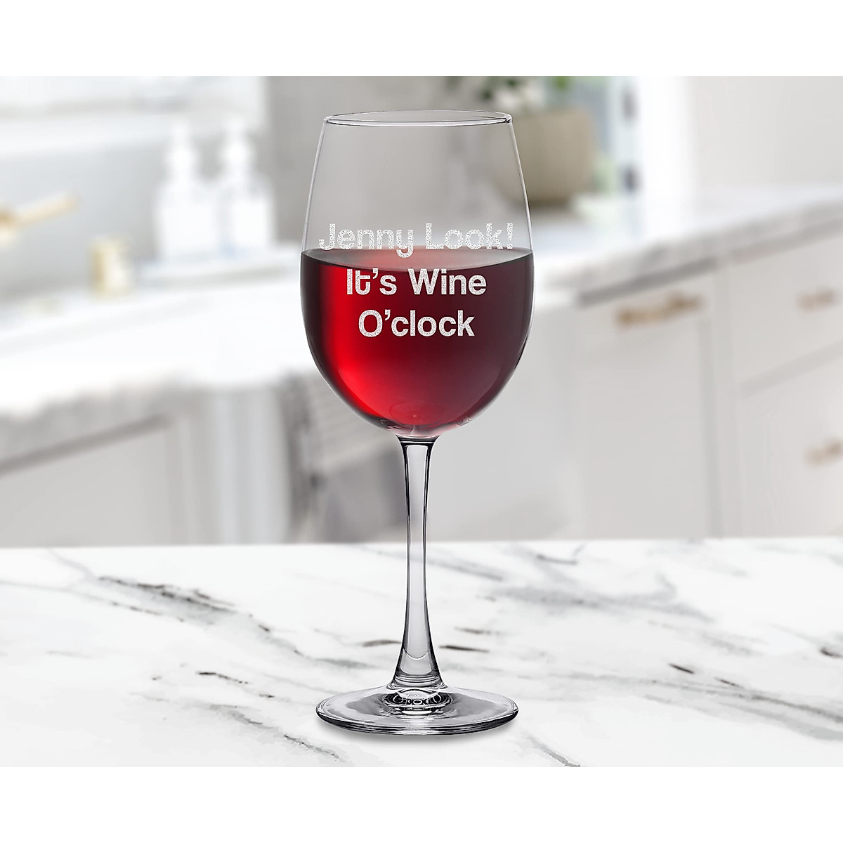 TEEAMORE Personalized Wine Glass Add Your Name Text Valentiness Day Birthday Anniversary Laser Engraved Stemmed Wine Glass 16oz