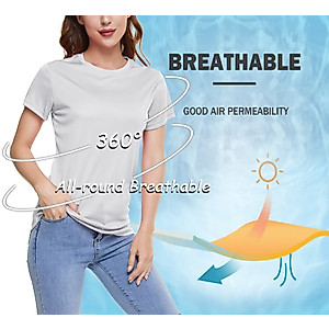 KEFITEVD Women's Short Sleeve Shirts Breathable Running Active Tee Lightweight Quick Dry Workout Yoga Athletic T-Shirt Navy