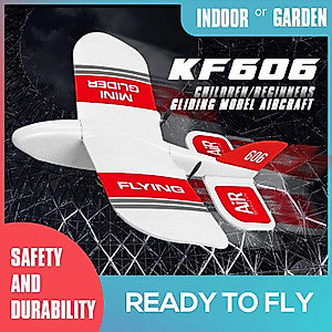 GoolRC KF606 RC Plane, 2.4Ghz Remote Control Airplane, EPP Foam Fixed Wing Plane, RTF Ready to Fly Gliding Aircraft Model Toys with 3 Battery for Beginner