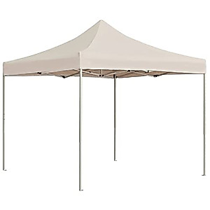 Professional Folding Party Tent Aluminum,Fruit Stand Gazebo,Deck Gazebo,Camping Gazebo,Hardtop Gazebo,Featuring a Folding Design,for Barbeque, Patio, Deck,Garden Party,Markets,9.8'x9.8' Cream