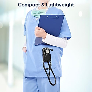 SKYREH Bundle: Stethoscope Holder Clip, Microfiber Velcro PU Leather Stethoscope Hip Holder + Magnetic PU Leather Stethoscope Hip Holder for 3M Littmann Classic III, 3M Littmann Cardiology IV