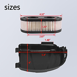 Lawn Mower Air Cleaner Cover kit with Air Filter and Engine Air Filter Base Compatible with Models 093J02 09P700, 103M02, 104M02 104M05 Replaces 594106 595658 594107