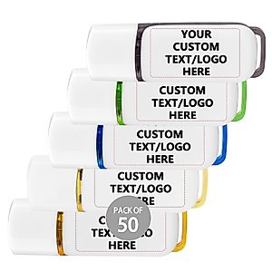 Paintechz Custom USB Flash Drives Bulk 50 Pack, Personalized Thumb Drives with Your Company Logo - Customizable Text - 512MB