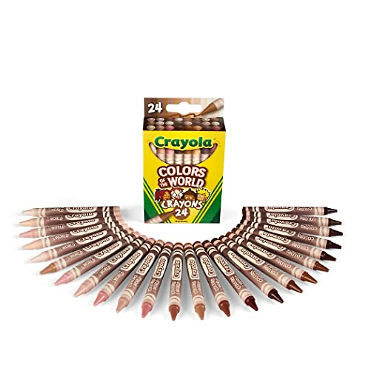 Crayola Crayons 24 Count, Colors of The World, Skin Tone Crayons, 24 New Crayon Colors