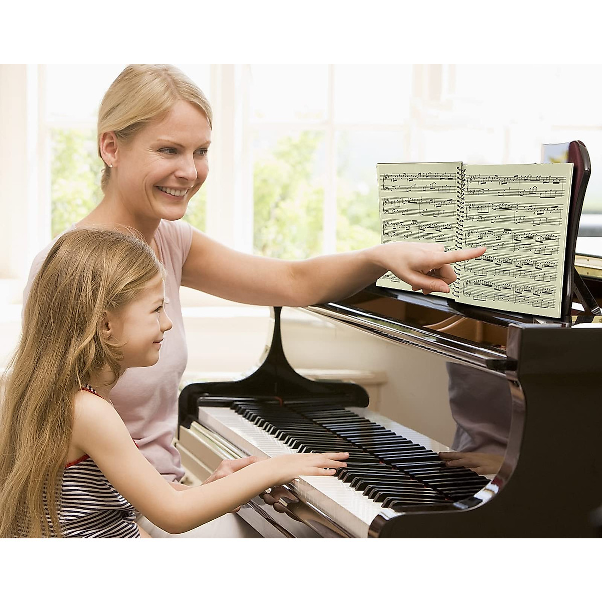 MOREYES Blank Sheet Music Composition Manuscript Staff Notebook with 100 Pages 10.24x7.5 inch/26x19cm (Music clef notebook)