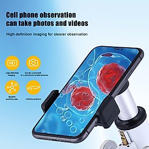 Poothoh Microscope for Adults Kids 40-2000X Magnification Compound Microscope with Microscope Slides Fill Light,Suitable for Children Students Home School Laboratory Microscope kit