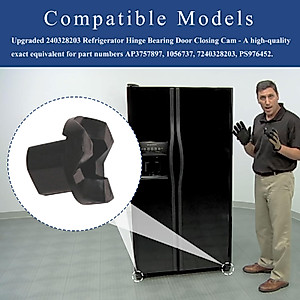 240328203 Refrigerator Door Hinge Bushing Bearing Closing Cam Replacement, Compatible Frigidaire Electrolux Kenmore Refrigerator Parts, Fit for The Bottom Door, Replaces AP3757897,1056737,PS976452