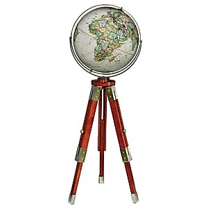 National Geographic Eaton 16" Diameter Floor Globe with Adjustable Legs and Brass Plated Meridian and Fittings