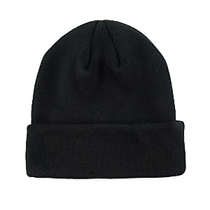 AUNG CROWN Beanie Rose Embroidered Knit Hats Caps for Men Women Black (Beanie) (Beanie-Fold)