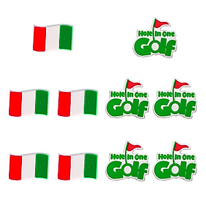 FRANKTECH Golf Club Covers 3pcs and 10pcs Mexico Flag Pins, Plastic Golf Head Covers for Driver Fairway Woods Hybrid, Driver Headcover Fit All Right-Handed Golf Clubs, Easy On Off, Washable, Funny