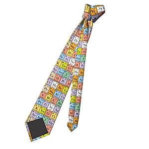 SKT T1 Men's Science Chemistry Neckties, Periodic Table of Chemical Elements Ties for Holiday Party, Gifts for Teacher Chemist