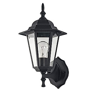 YaoKuem Outdoor Wall Lantern, Wall Sconce as Porch Lighting Fixture, E26 Base 60W Max, Metal Housing Plus Glass, Wet Location Rated, Bulbs not Included