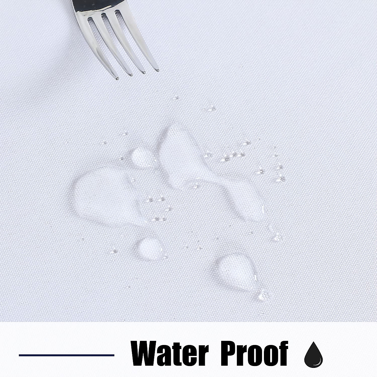 Fitable Table Cover Outdoor and Indoor Tablecloth - Washable Waterproof Wrinkle Free Table Cloth with Zipper and Umbrella Hole for Spring/Summer/Party/Picnic/BBQS/Patio White 60R