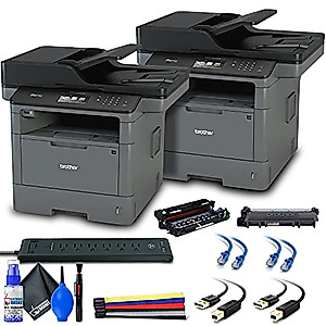 Electronics Basket-Brother MFC-L5900DW All-in-One Monochrome Laser Printer (MFC-L5900DW) + Surge Protector 2 x Network Cable Ties Deluxe Cleaning Kit High Speed USB - Pack