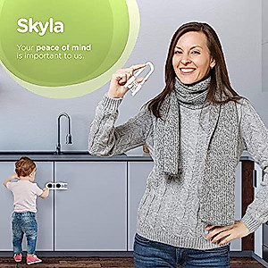 Cabinet Handle Locks (8-Pack) 5 1/4 Inch by Skyla Homes - Stock Clearance - Multi-Purpose Child Safety Lock Best for Baby Proofing Strong ABS Free Plastic Knob Cover Child Proof Cabinet Latches