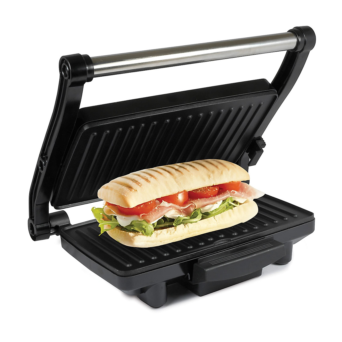 Better Chef Panini Press | Non-Stick | Drip Tray | Floating Hinge | Locking Latch | Status Lights | Fixed Temp