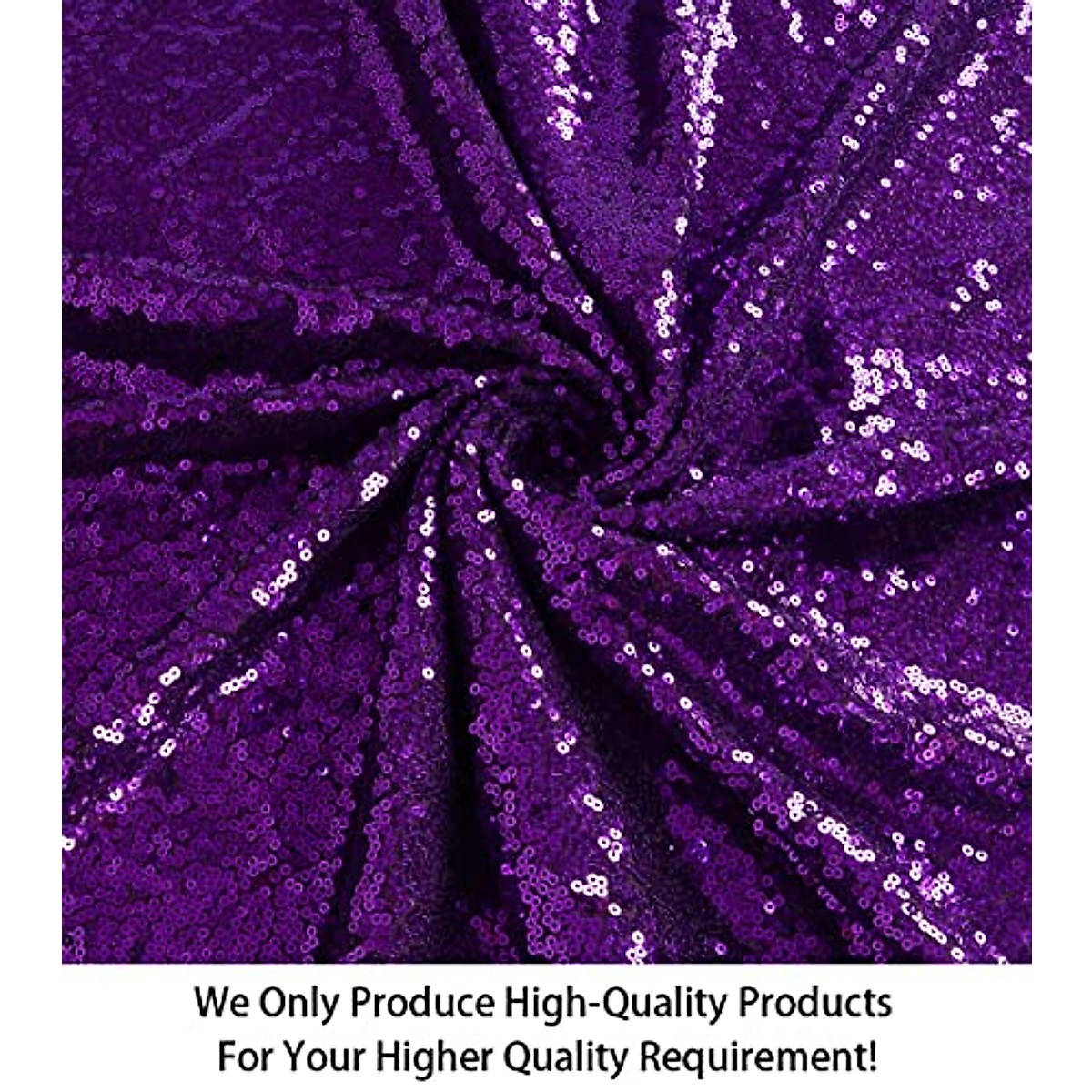 3 Feet 1 Yards Sequin Fabric, by The Yard, Sequin Fabric, Tablecloth, Linen, Sequin Tablecloth, Table Runner Photo Booth Backdrop,Ready to Ship!! (Purple)
