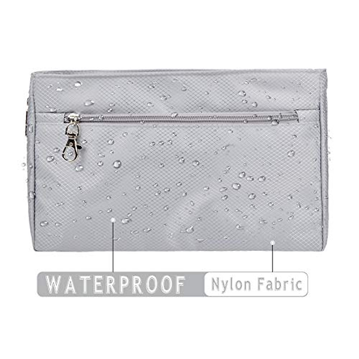 Vercord Expandable Nylon Handbag Purse Organizer Insert Liner Shaper Bag in Bag Beige Grey XLarge