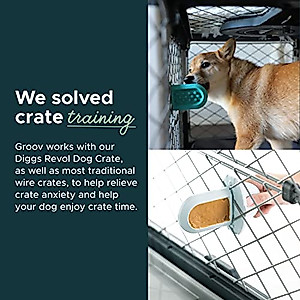 Diggs Groov Dog Training Toy I Puppy Training Aid I Crate Training Aids for Puppies I Attaches to Crate I Reduces Anxiety I Dog Treat Dispenser I Dog Kennel Toys I Turquoise