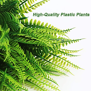 Artificial Boston Fake Fern Plants Bushes 20Packs Faux Plants Shrubs Greenery UV Resistant for Garden House Office Indoor Outdoor Décor