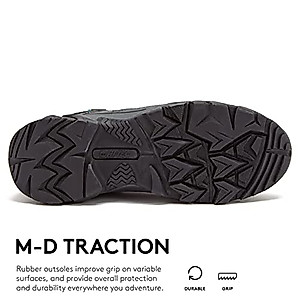 HI-TEC Ravus WP Low Waterproof Hiking Shoes for Men, Lightweight Breathable Outdoor Trekking and Trail Shoes - Dark Grey, 9 Medium