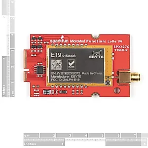 SparkFun MicroMod LoRa Function Board - 1W 915M30S LoRa Module Frequency Range: 900-931MHz Transmit Power 28.5-30dBm (max) Modulation LoRa, FSK, GFSK, MSK, GMSK, OOK Antenna Impedance: 50Ω