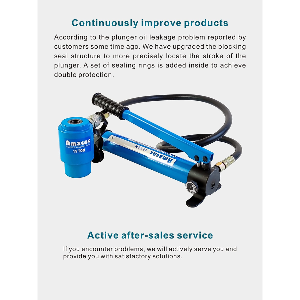 AMZCNC Hydraulic Knockout Punch Electrical Conduit Hole Cutter Set KO Tool Kit 1/2 to 4 inch (15T(1/2"-4"))