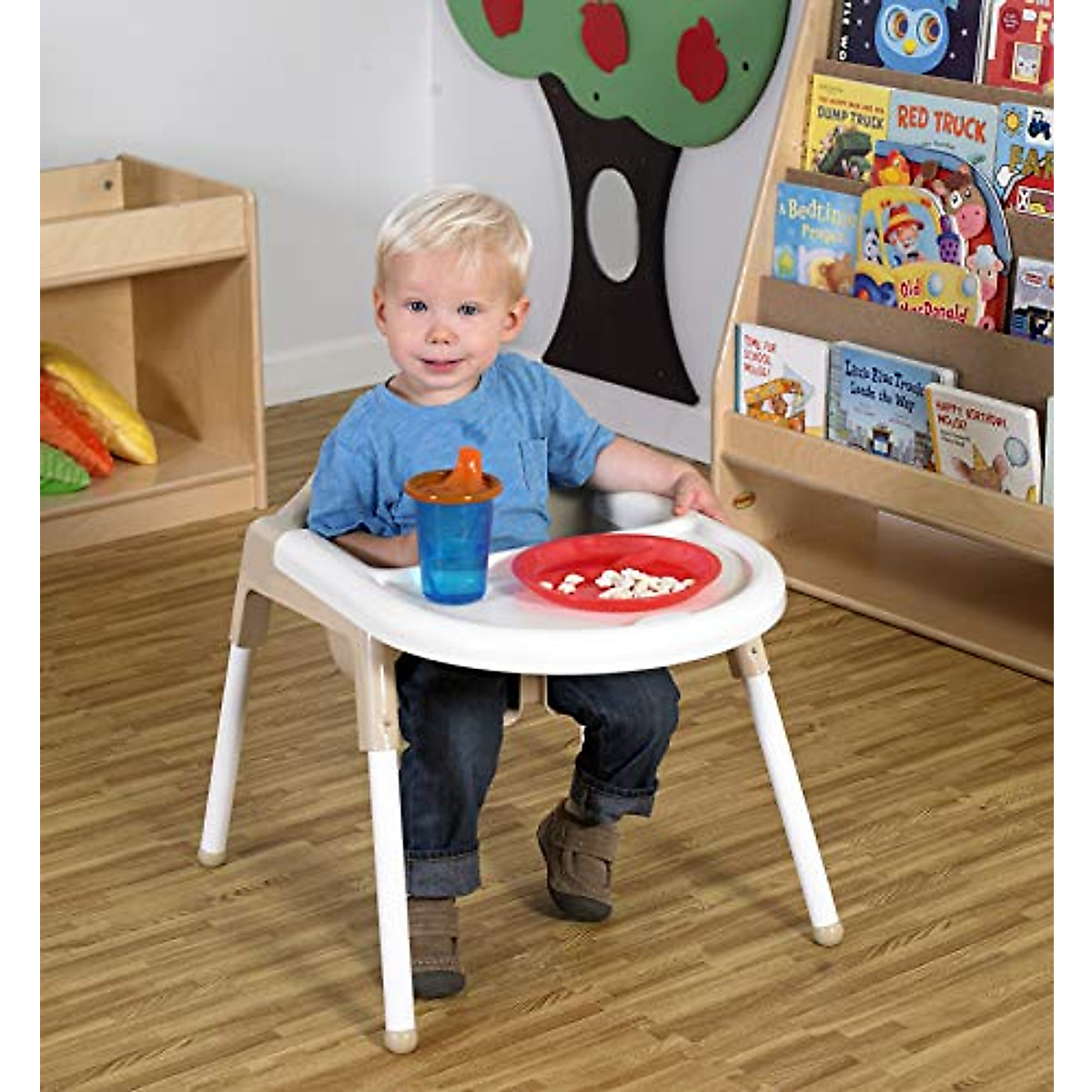 Angeles Feeding Chair, AFB7940, Infant, Baby & Toddler Stacking Nursery Chairs with Harness, Daycare, Homeschool or Classroom Furniture for Girls-Boys