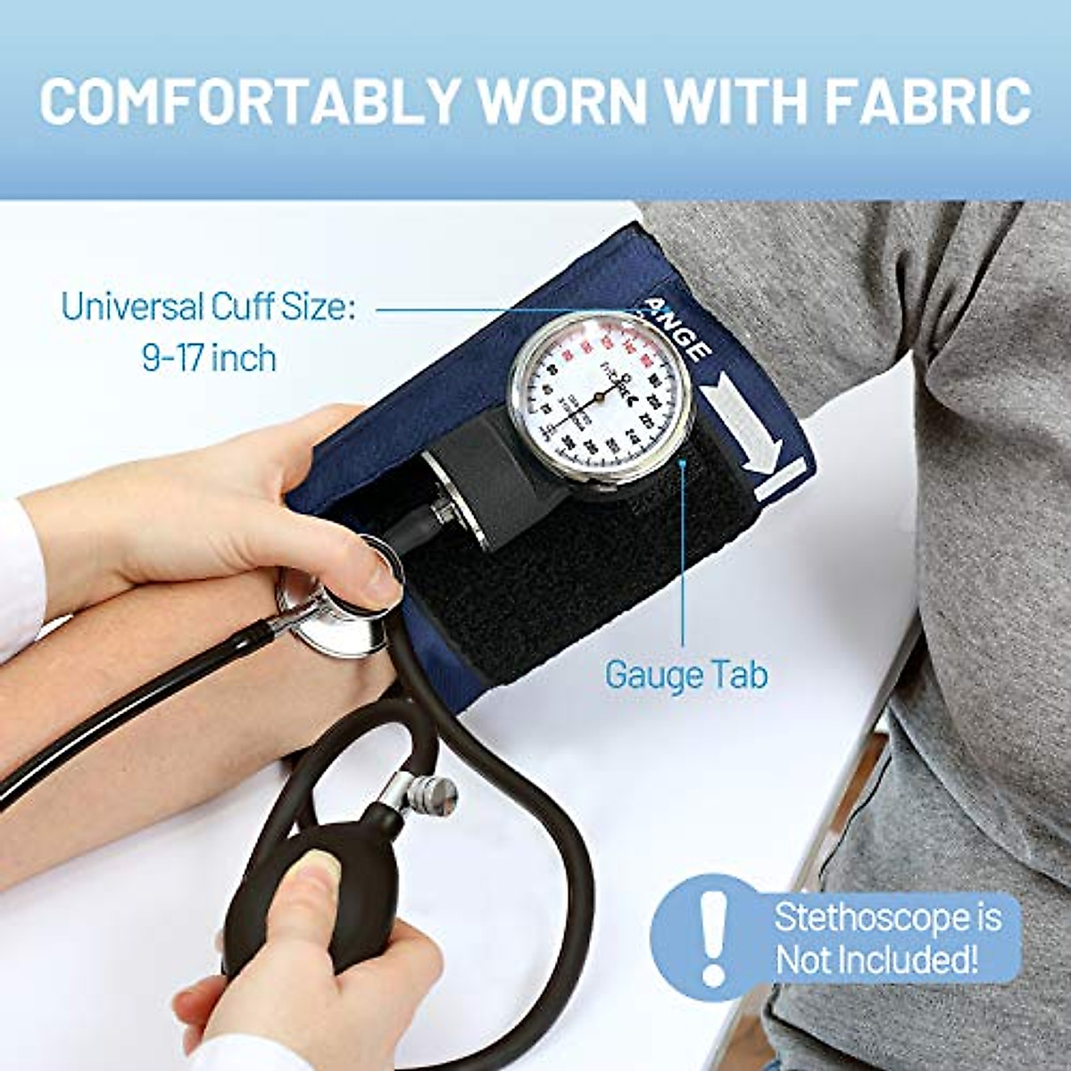 FriCARE Manual Blood Pressure Cuff and Lightweight Stethoscope