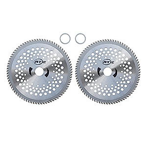 8" x 80T 8-Inch 80 Tooth Carbide Tip Circular Saw Brush Cutter Trimmer Weed Eater Blade (2 Pack)