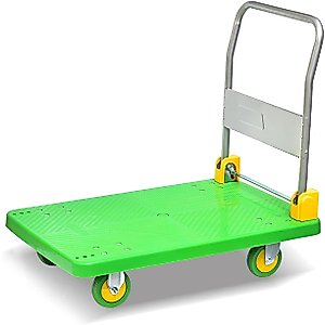 Platform Truck Platform Truck Metal Folding Push Cart Load 330lb - 660lb Moving Dolly Cart with 4 Wheel Flat Handtruck Green Flatbed Cart Reliable