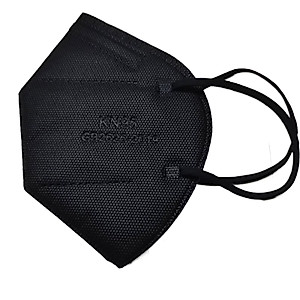 YUAKOU KN95 Protective Face Masks 50pcs, Breathable Comfortable, Disposable Individually Wrapped,5-Ply Protection KN95 Adults Mask Black