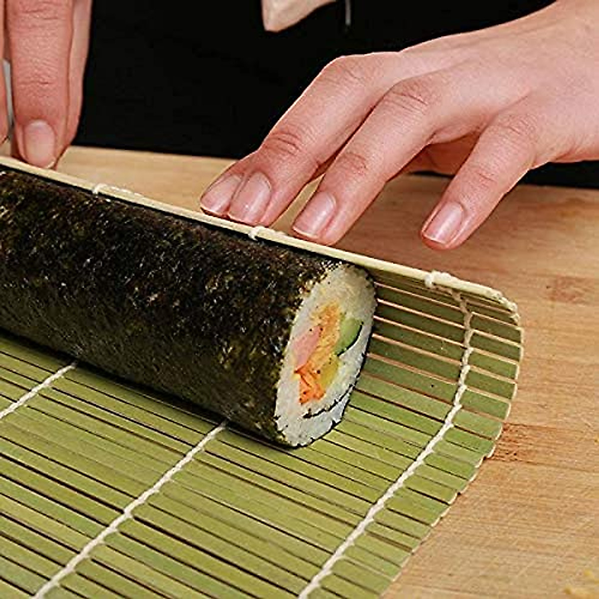 JapanBargain 3664, Sushi Making Kit Bamboo Roller Rolling Mat and Rice Paddle Scoop Set
